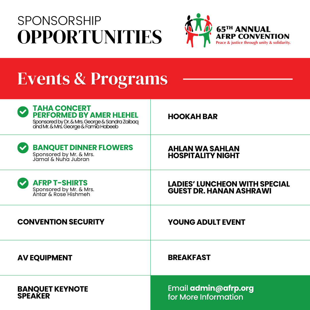 Annual Convention - American Federation of Ramallah, Palestine