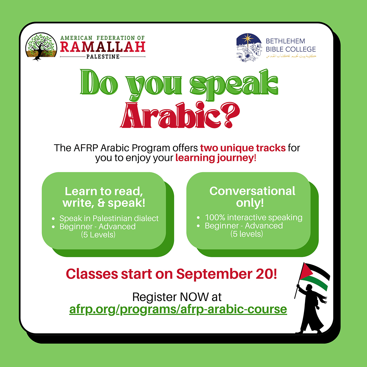 AFRP Arabic Course - American Federation of Ramallah, Palestine